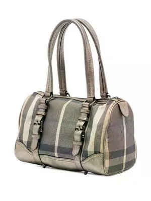 Burberry Smoke Check Boston Bag - Brown