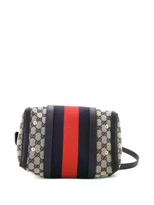 Gucci Vintage Web Boston Bag Gg Canvas Small Satchel - Blue