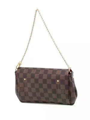 LOUIS VUITTON 2015 Damier Ebene Favorite Pm Satchel - Brown