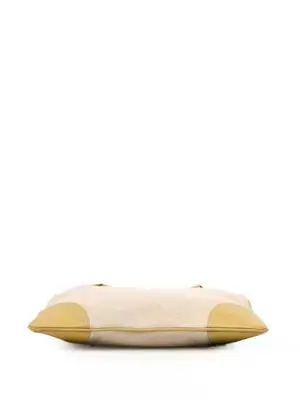 Prada Vitello Trimmed Canapa Tote - Yellow
