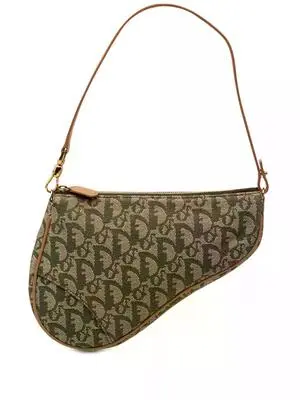 Dior 2001 Diorissimo Canvas Saddle Pochette Shoulder Bag - Green