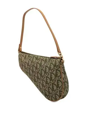 Dior 2001 Diorissimo Canvas Saddle Pochette Shoulder Bag - Green