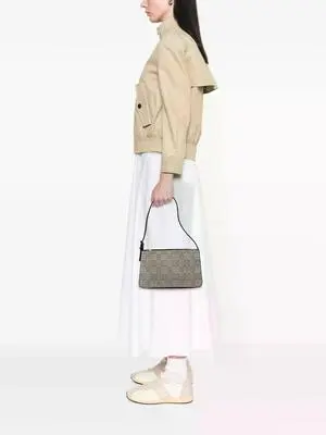 Burberry Tonal Check Canvas Shoulder Bag
