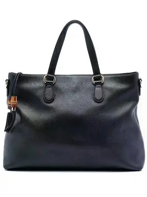 Gucci Leather Bamboo Tassel Satchel