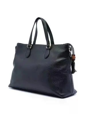 Gucci Leather Bamboo Tassel Satchel