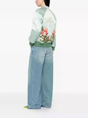 Valentino Garavani Floral Quilted Bomber Jacket - Blue