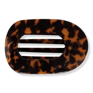 TELETIES Large Flat Round Hair Clip - Tortoise