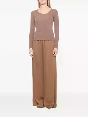 Fabiana Filippi Fine Knit Long Sleeve Sweater - Brown