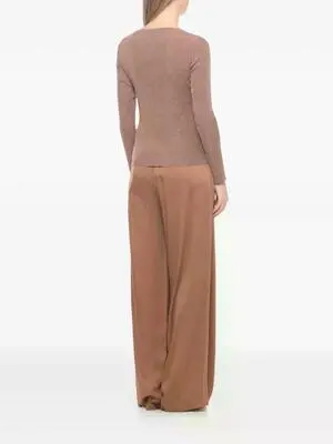 Fabiana Filippi Fine Knit Long Sleeve Sweater - Brown