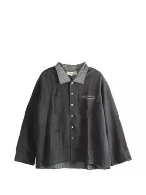 MUTEDANCE Chest-pocket Check-collar Shirt