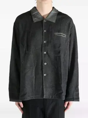 MUTEDANCE Chest-pocket Check-collar Shirt