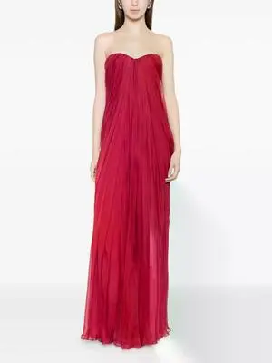 Alexander McQueen Draped Maxi Dress - Red
