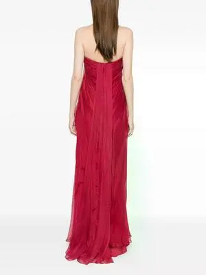 Alexander McQueen Draped Maxi Dress - Red