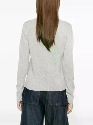ALLUDE Round-neck Cashmere Sweater - Grey