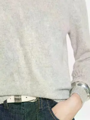 ALLUDE Round-neck Cashmere Sweater - Grey