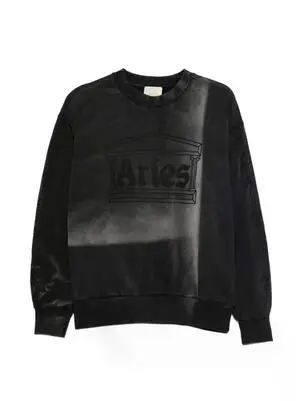 Aries Sunbleached Column Sweatshirt - Black