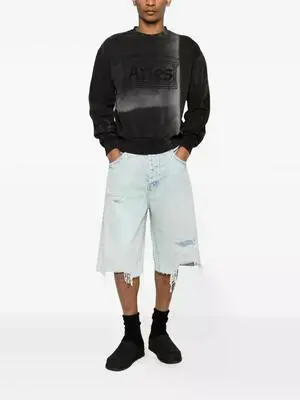 Aries Sunbleached Column Sweatshirt - Black