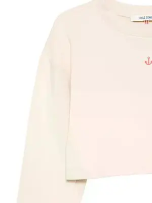 MERCI Anchor Print Cropped Sweatshirt