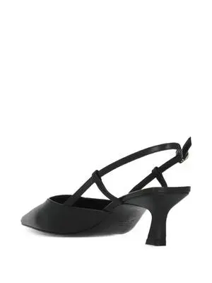 STUART WEITZMAN Vinnie 50 Leather Slingback Pumps - Black