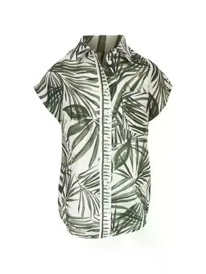 Bogner Leaf-print Button Down Blouse