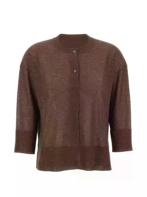 KANGRA Sequin-embellished Buttoned Cardigan