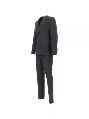 Corneliani Double-breasted Suit - Black