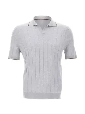 GRAN SASSO Ribbed-trim Polo-collar T-shirt