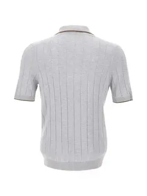 GRAN SASSO Ribbed-trim Polo-collar T-shirt