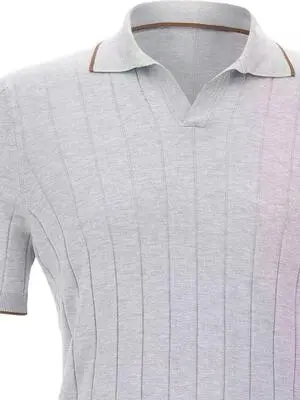 GRAN SASSO Ribbed-trim Polo-collar T-shirt