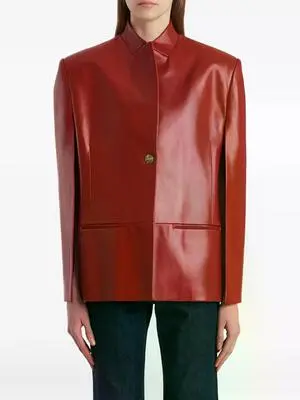 Khaite Dolso Leather Cape Jacket - Red