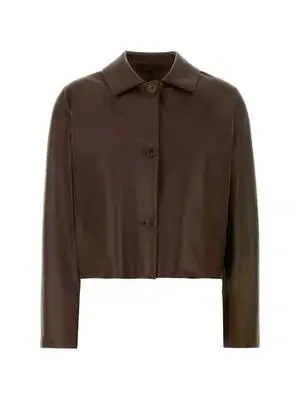 SALVATORE SANTORO Buttoned Leather Jacket - Brown