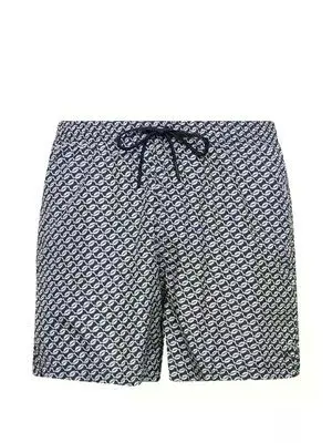 Tagliatore Geometric-print Swim Shorts - Blue