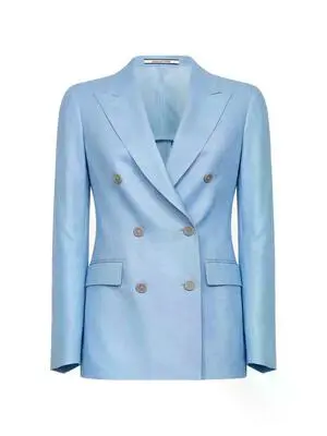 Tagliatore Peak-lapel Double-breasted Blazer - Blue