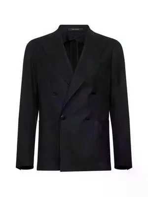 Tagliatore Double-breasted Peak-lapel Blazer - Black