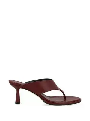 AeydĒ Leather Heeled Sandals - Red