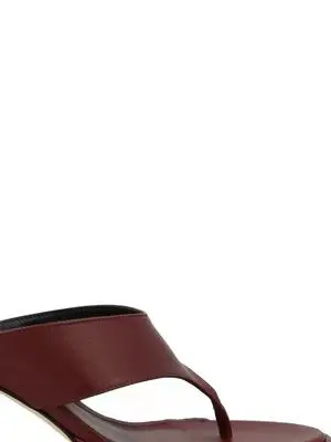 AeydĒ Leather Heeled Sandals - Red
