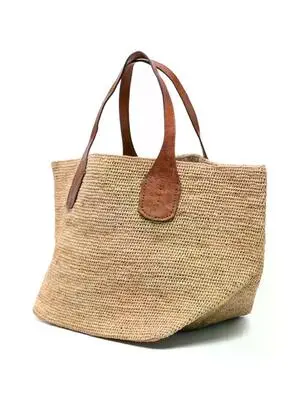 IBELIV Raffia Handle Tote Bag - Neutrals