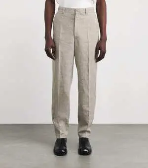YVES SALOMON Linen Straight Trousers
