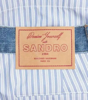 Sandro Poplin Denim-trim Shorts