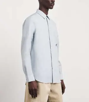 Paul Smith Cotton-linen Embroidered Oxford Shirt