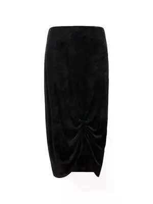 Valentino Garavani Velvet Draped Midi Skirt - Black