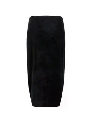 Valentino Garavani Velvet Draped Midi Skirt - Black