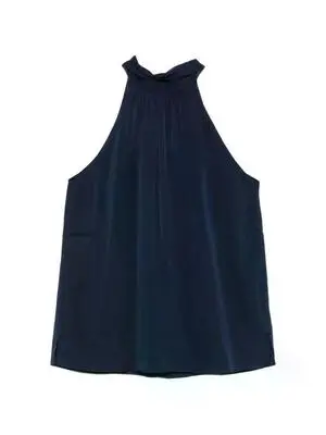 NOUVELLE SILK95FIVE Halterneck Blouse - Blue