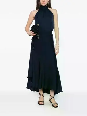 NOUVELLE SILK95FIVE Halterneck Blouse - Blue