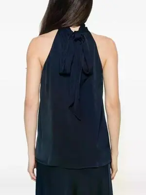 NOUVELLE SILK95FIVE Halterneck Blouse - Blue