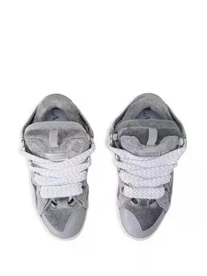 LANVIN Curb Chevron-lace Sneakers - Grey