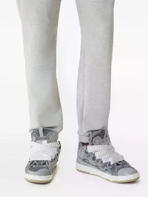 LANVIN Curb Chevron-lace Sneakers - Grey