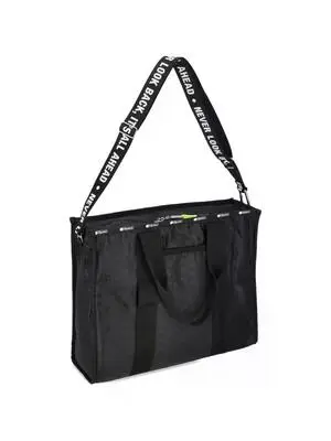 MSGM Patterned Lettering Strap Tote Bag