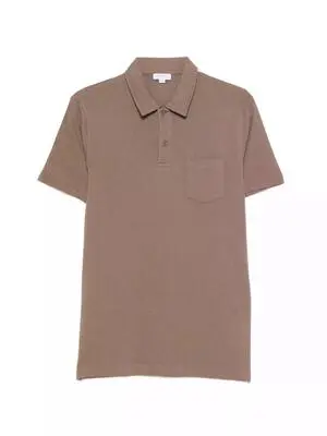 Sunspel Short-sleeve Polo Shirt - Brown