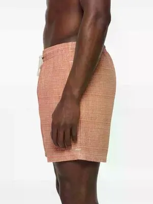 Canali Textured Swim Shorts - Brown
